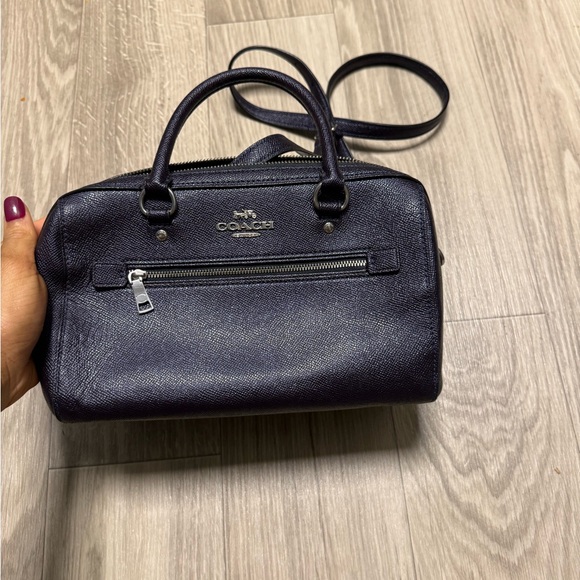Coach | Bags | Coach Dark Purple Leather Satchel | Poshmark
